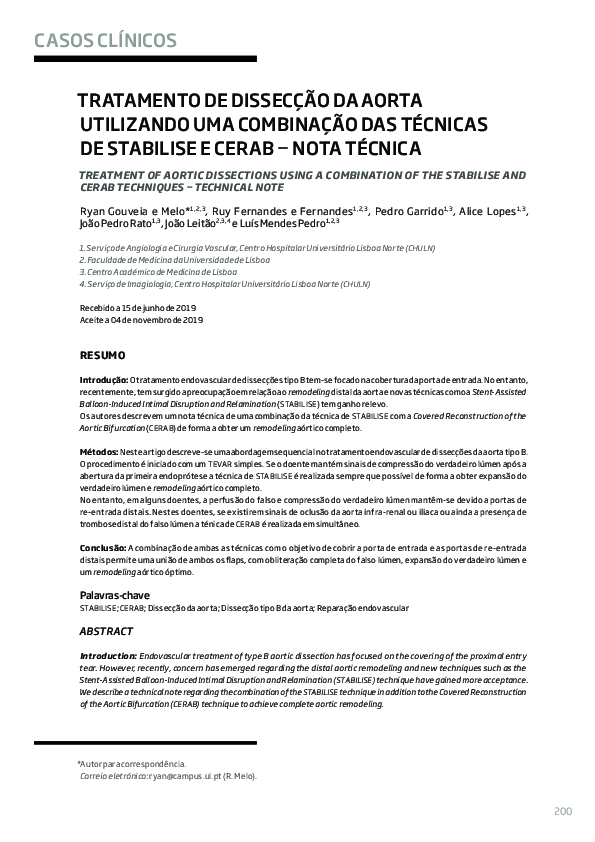 (PDF) Treatment of Aortic Dissections Using a Combination of the ...