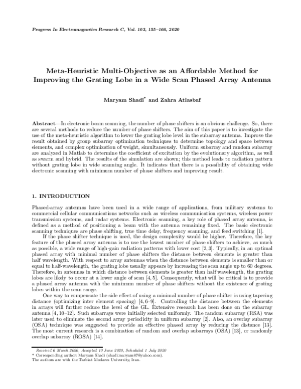 (PDF) Meta-Heuristic Multi-Objective as an Affordable Method for ...