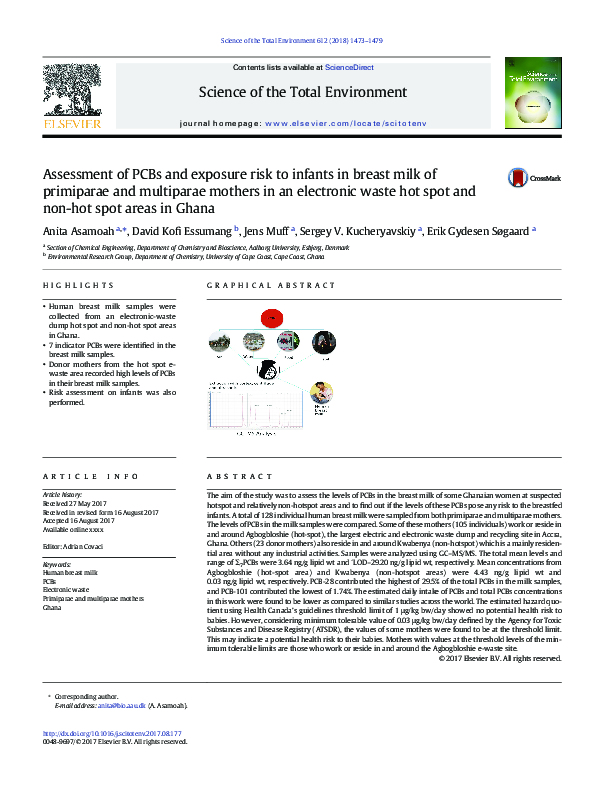 (PDF) Assessment of PCBs and exposure risk to infants in breast milk of ...