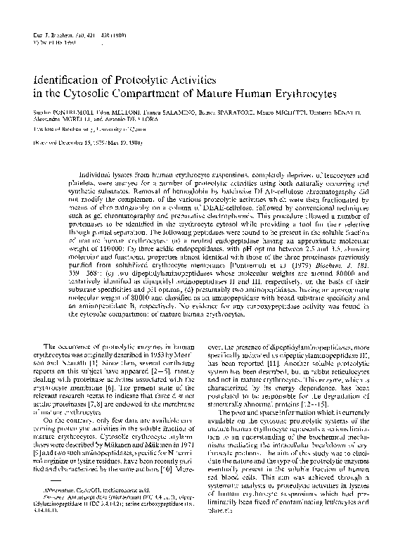 (PDF) Identification of Proteolytic Activities in the Cytosolic ...