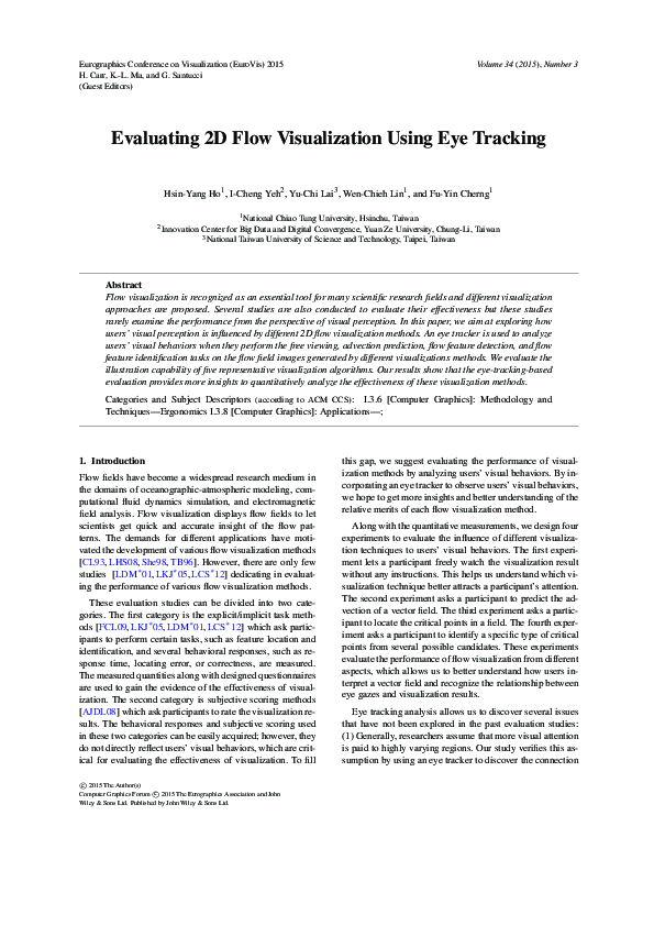 Pdf Evaluating 2d Flow Visualization Using Eye Tracking
