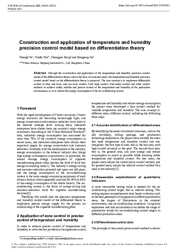 (PDF) Construction and application of temperature and humidity ...