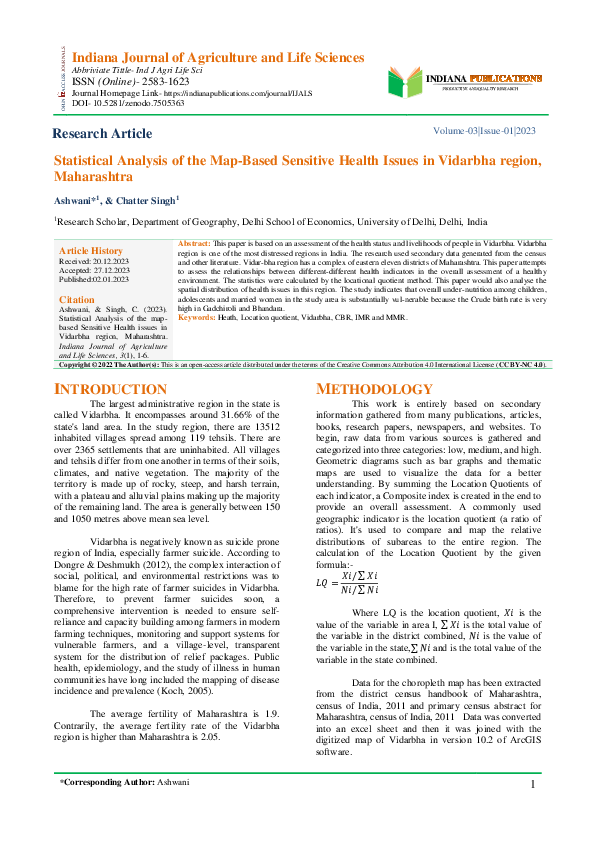 (PDF) Statistical Analysis of the Map-Based Sensitive Health Issues in ...