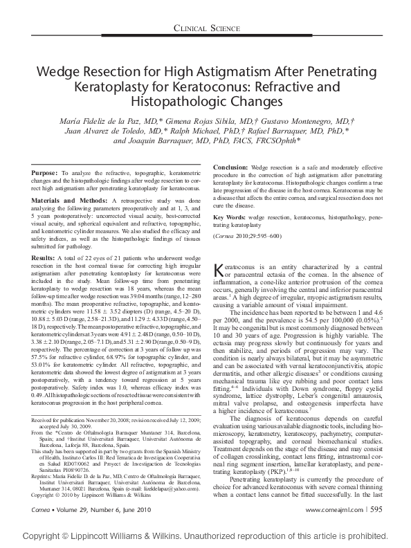 (PDF) Wedge Resection for High Astigmatism After Penetrating ...