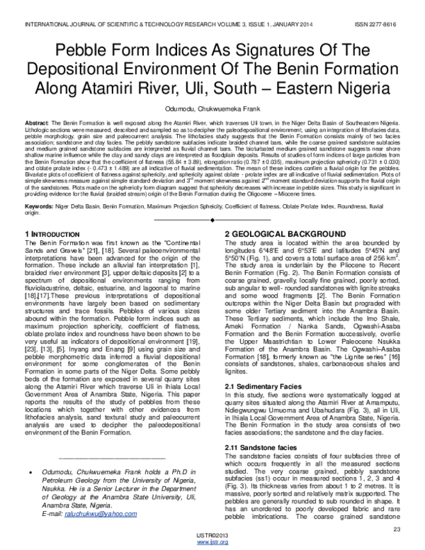 (PDF) Pebble Form Indices As Signatures Of The Depositional Environment ...