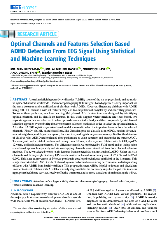 (PDF) Optimal Channels and Features Selection Based ADHD Detection From EEG Signal Using ...