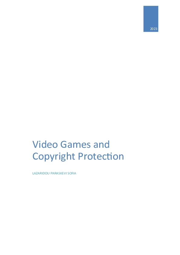 (DOC) Video Games and Copyright Protection