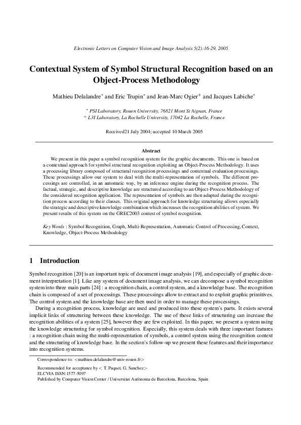 (PDF) Contextual System of Symbol Structural Recognition based on an Object-Process Methodology