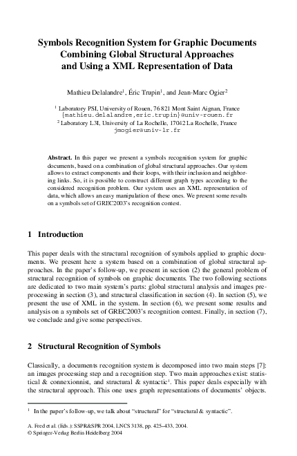 (PDF) Symbols Recognition System for Graphic Documents Combining Global Structural Approaches ...