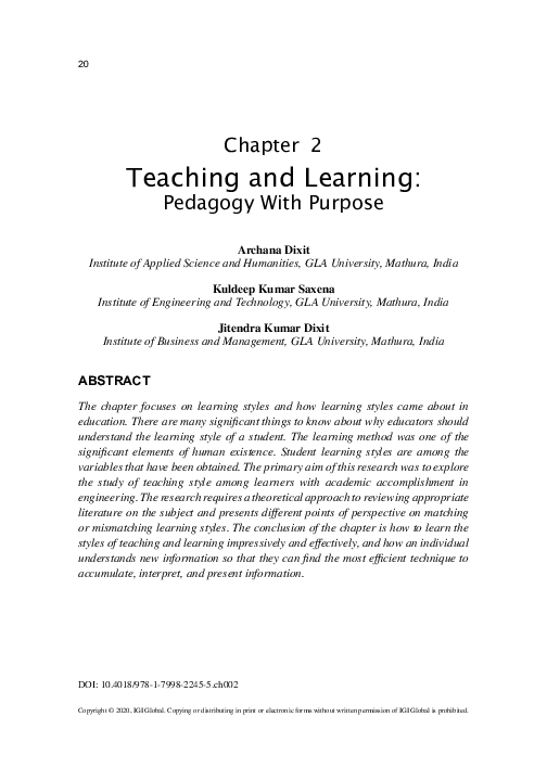 (PDF) Teaching and Learning