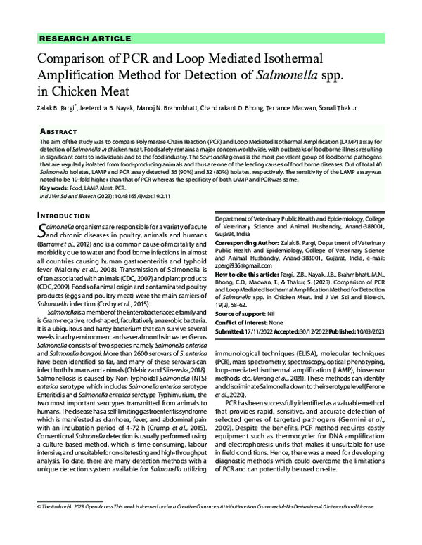 (PDF) Comparison of PCR and Loop Mediated Isothermal Amplification ...