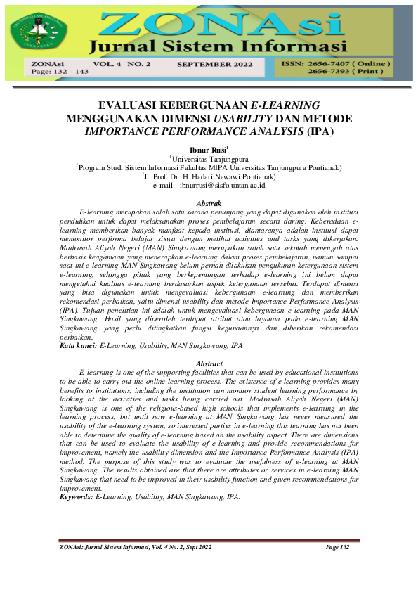 (PDF) Evaluasi Kebergunaan E-Learning Menggunakan Dimensi Usability Dan ...