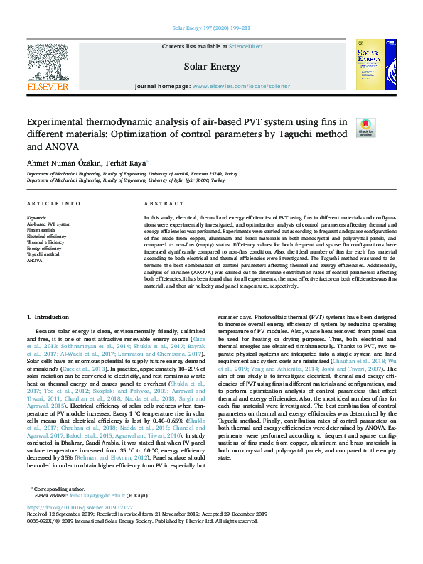 (PDF) Experimental thermodynamic analysis of air-based PVT system using ...