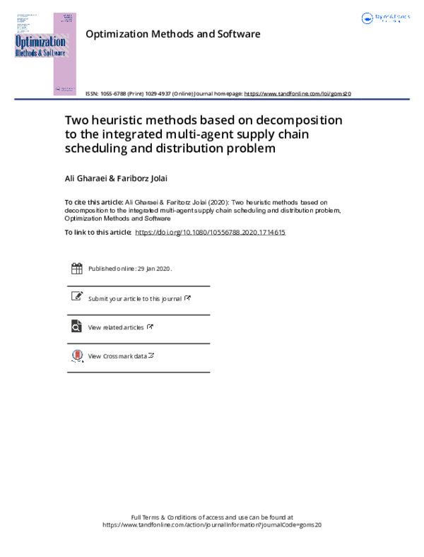 (PDF) Two heuristic methods based on decomposition to the integrated ...