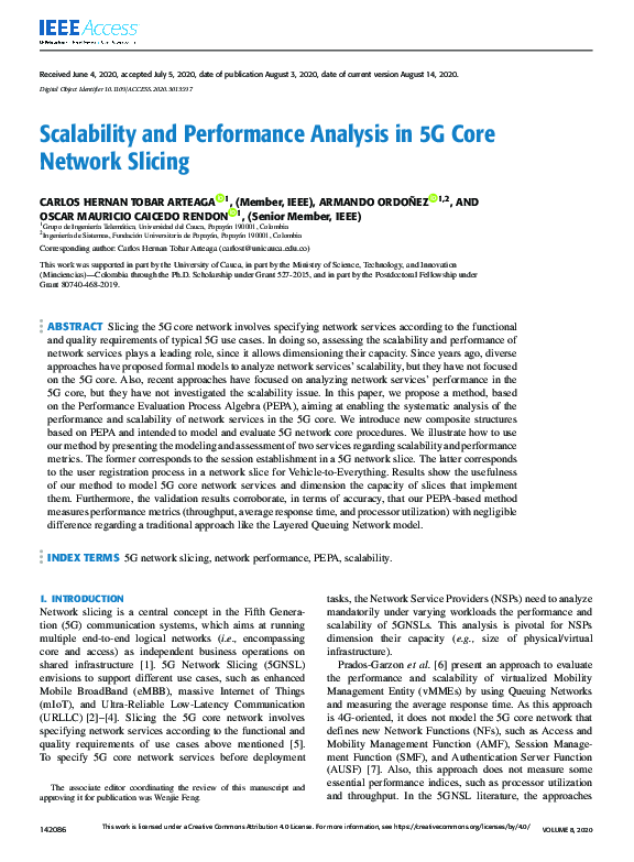 (PDF) Scalability and Performance Analysis in 5G Core Network Slicing