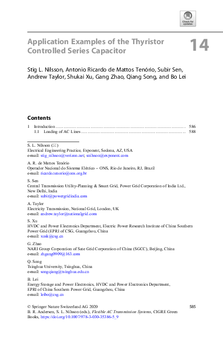(PDF) Application Examples of the Thyristor Controlled Series Capacitor