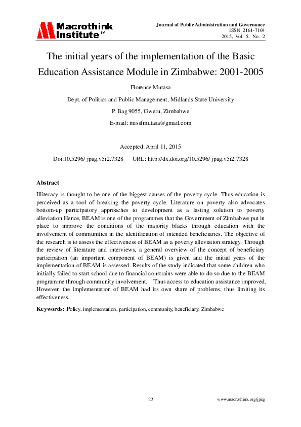 (PDF) The initial years of the implementation of the Basic Education ...
