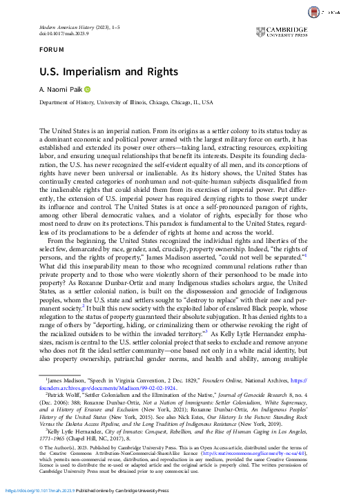 (PDF) U.S. Imperialism and Rights