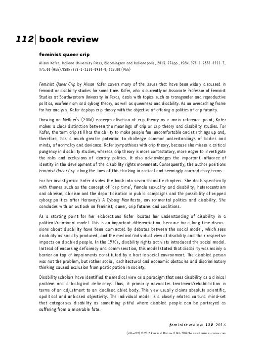 (PDF) Feminist Queer Crip