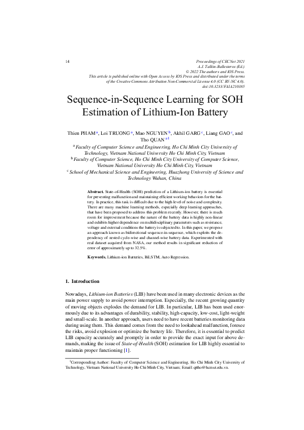 (PDF) Sequence-in-Sequence Learning for SOH Estimation of Lithium-Ion ...