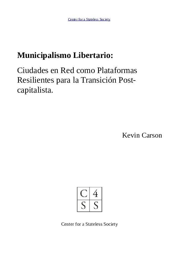 (PDF) Municipalismo Libertario - Kevin Carson