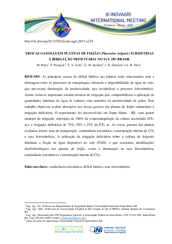 (PDF) TROCAS GASOSAS EM PLANTAS DE FEIJÃO (Phaseolus vulgaris ...