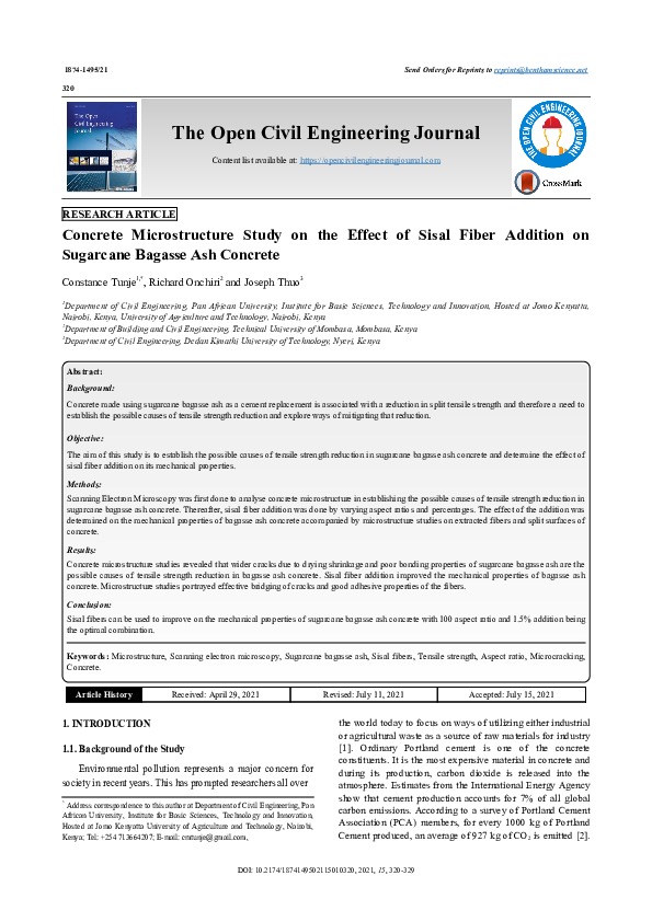 (PDF) Concrete Microstructure Study on the Effect of Sisal Fiber ...