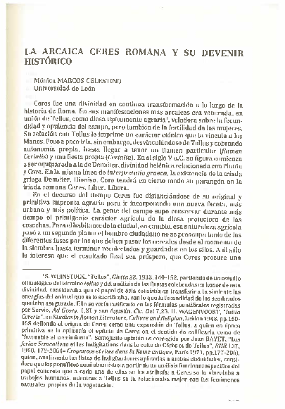 (PDF) La arcaica Ceres romana y su devenir histórico