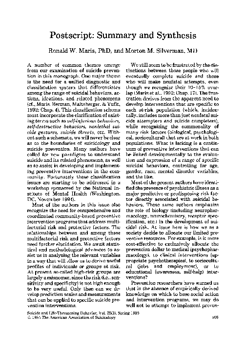 (PDF) Postscript: Summary and Synthesis