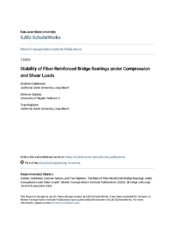 (PDF) Stability of Fiber-Reinforced Bridge Bearings under Compression ...