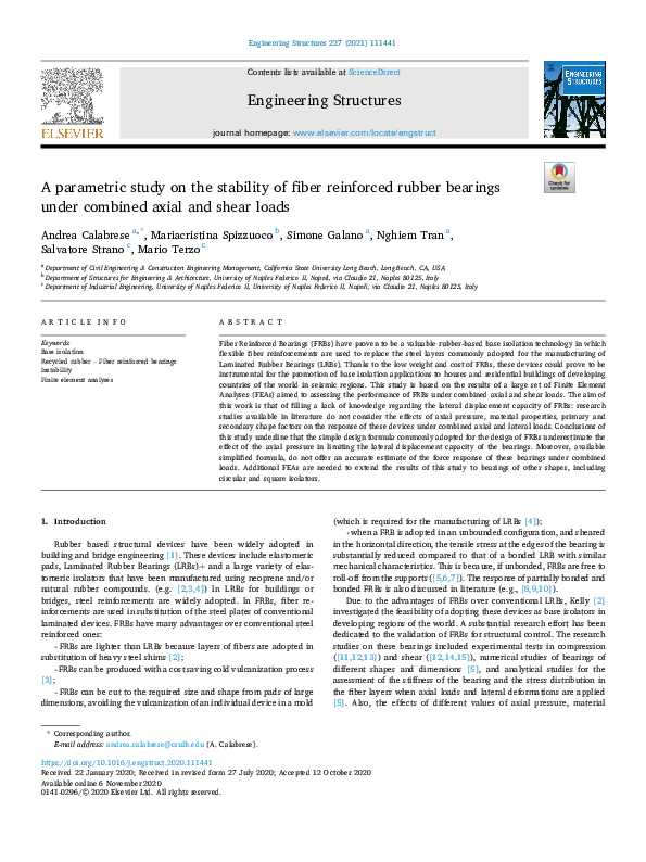 (PDF) A parametric study on the stability of fiber reinforced rubber ...