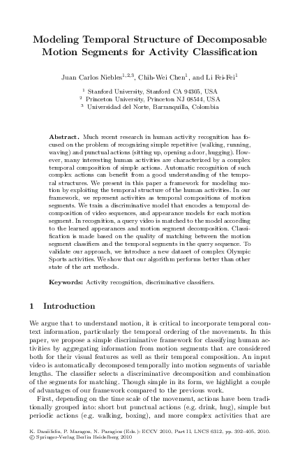 (PDF) Modeling Temporal Structure of Decomposable Motion Segments for Activity Classification