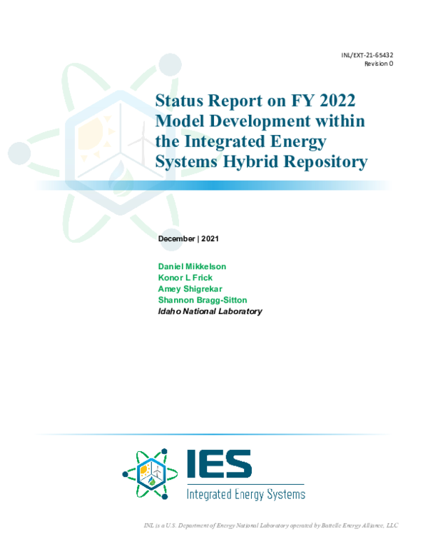 (PDF) Status Report on FY2022 Model Development within the Integrated ...