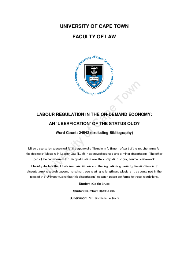 (PDF) Labour regulation in the on-demand economy: an ‘uberfication’ of ...