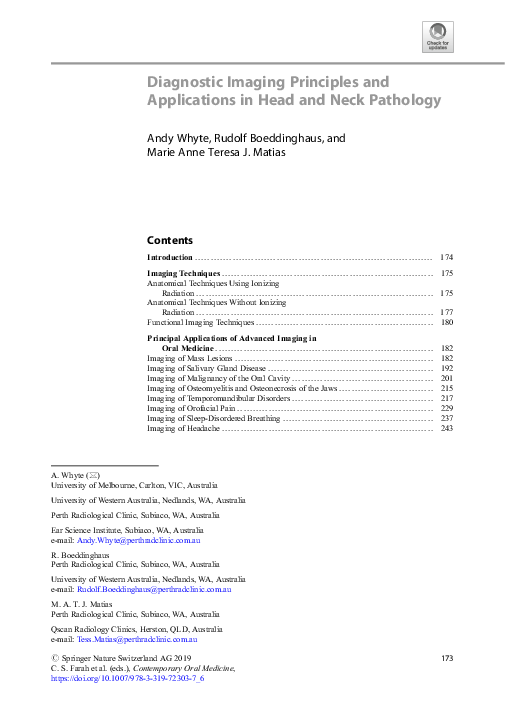 (PDF) Diagnostic Imaging Principles and Applications in Head and Neck ...