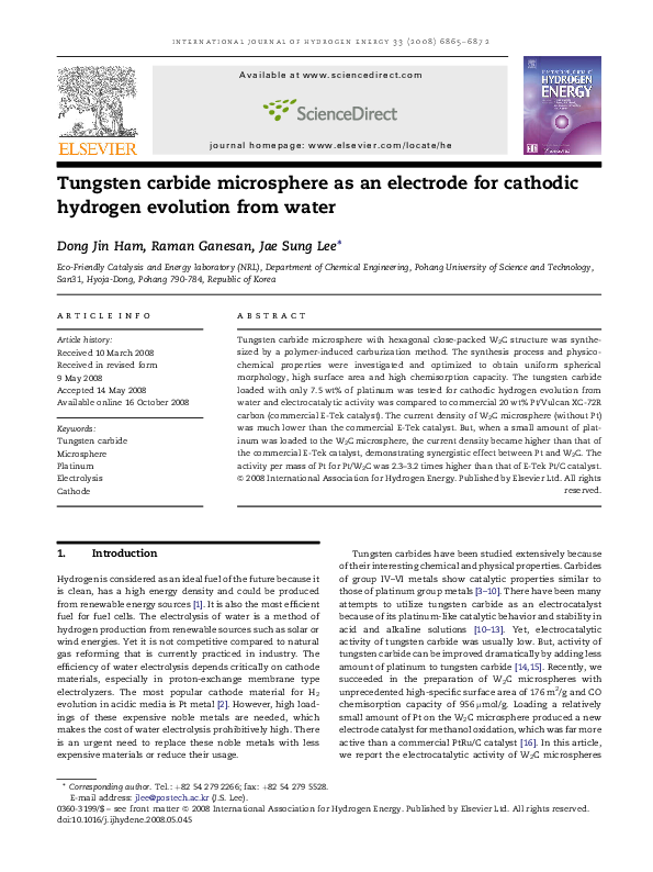 (PDF) Tungsten carbide microsphere as an electrode for cathodic ...