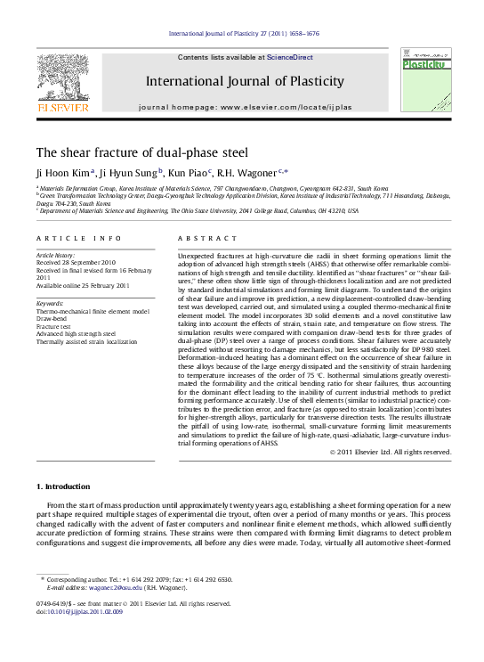 (PDF) The shear fracture of dual-phase steel