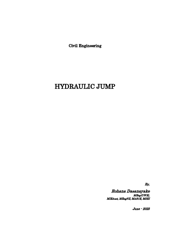 (PDF) Hydraulic jump