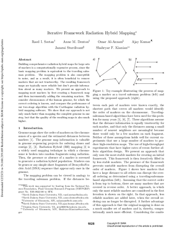 Pdf Iterative Framework Radiation Hybrid Mapping