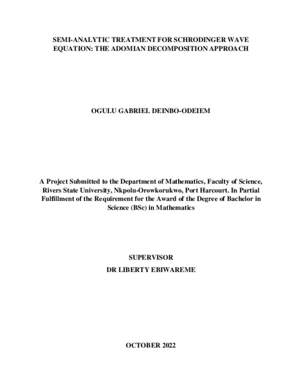 (PDF) Schrodinger wave equations project | gabriel ogulu - Academia.edu