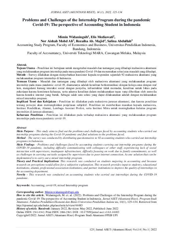 (PDF) Problems and Challenges of the Internship Program during the ...