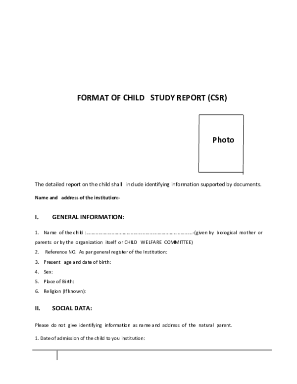 (PDF) Child study report