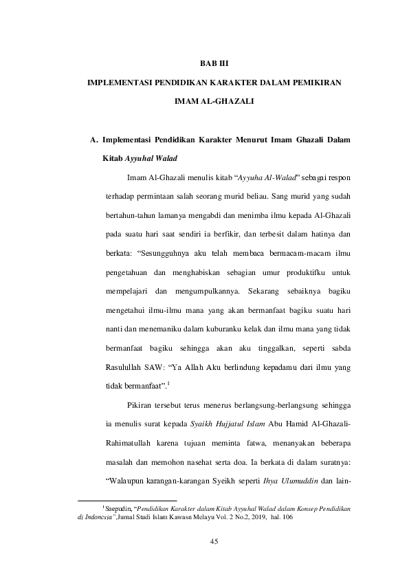 (PDF) Implementasi Pendidikan Karakter Dalam Konsep Al-Ghazali