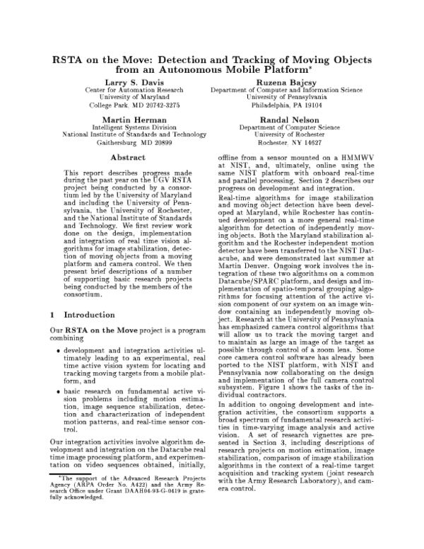 Pdf Rsta On The Move Detection And Tracking Of Moving Objects From An Autonomous Mobile Platform