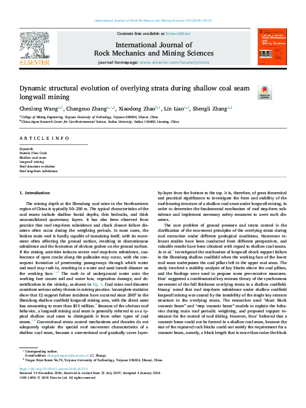 (PDF) Dynamic structural evolution of overlying strata during shallow ...