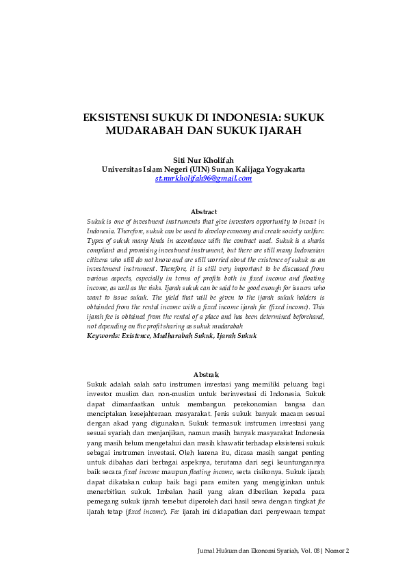 (PDF) Eksistensi Sukuk DI Indonesia