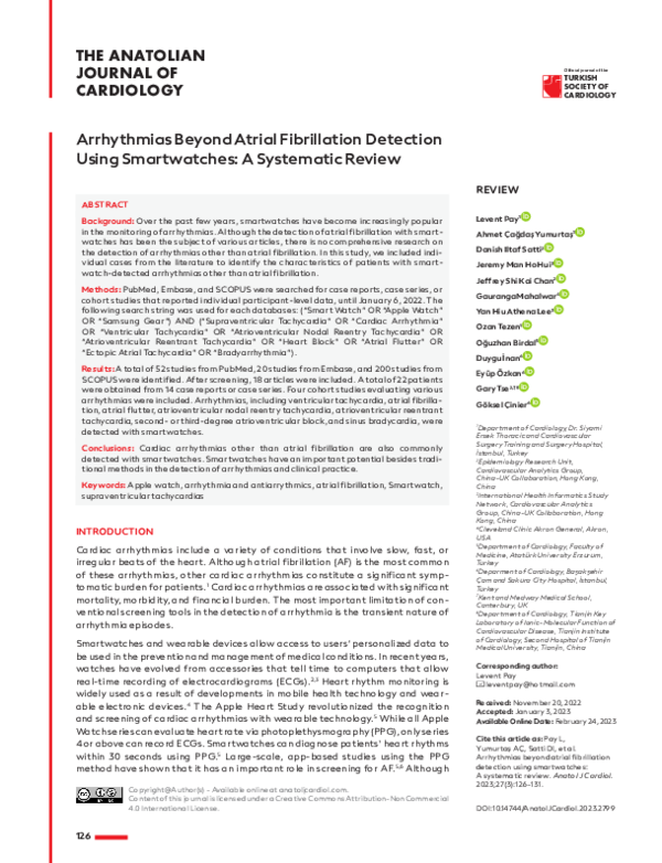 Pdf Arrhythmias Beyond Atrial Fibrillation Detection Using