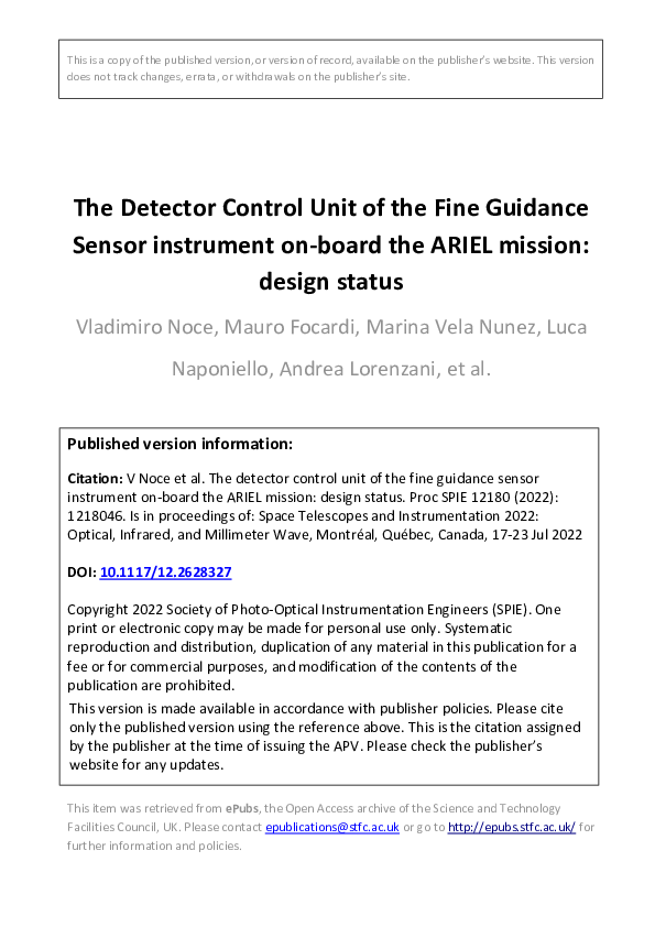 (PDF) The detector control unit of the fine guidance sensor instrument ...