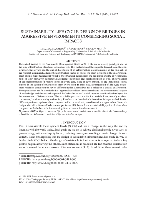 (PDF) Sustainability life cycle design of bridges in aggressive ...