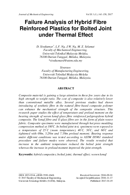 (PDF) Failure Analysis of Hybrid Fibre Reinforced Plastics for Bolted ...